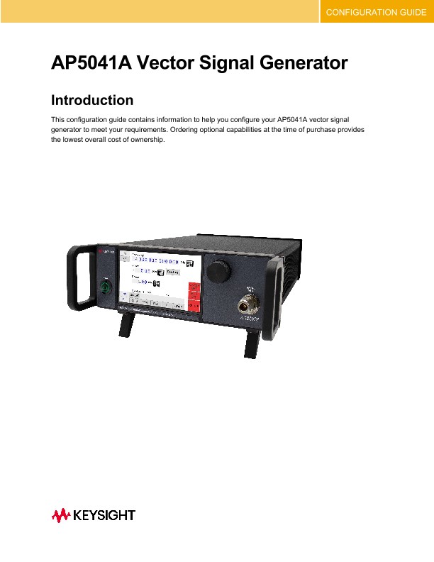 AP5041A Vector Signal Generator PDF Asset Page | Keysight